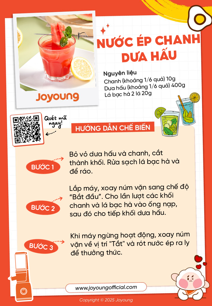 Nước ép chanh dưa hấu – Joyoung