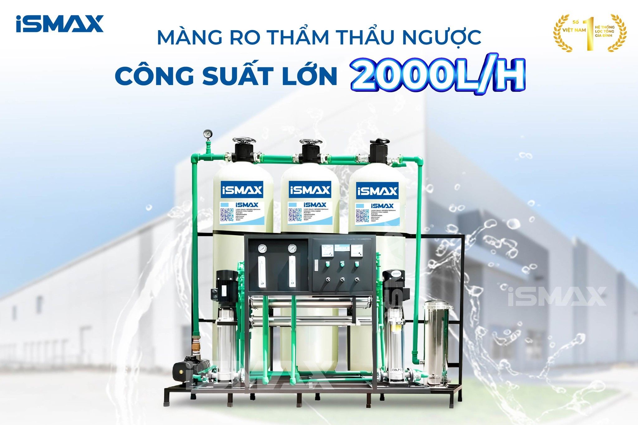 Hệ Thống Lọc R.O Công Nghiệp iSmax RO2000-C3-1665 – Kingwater
