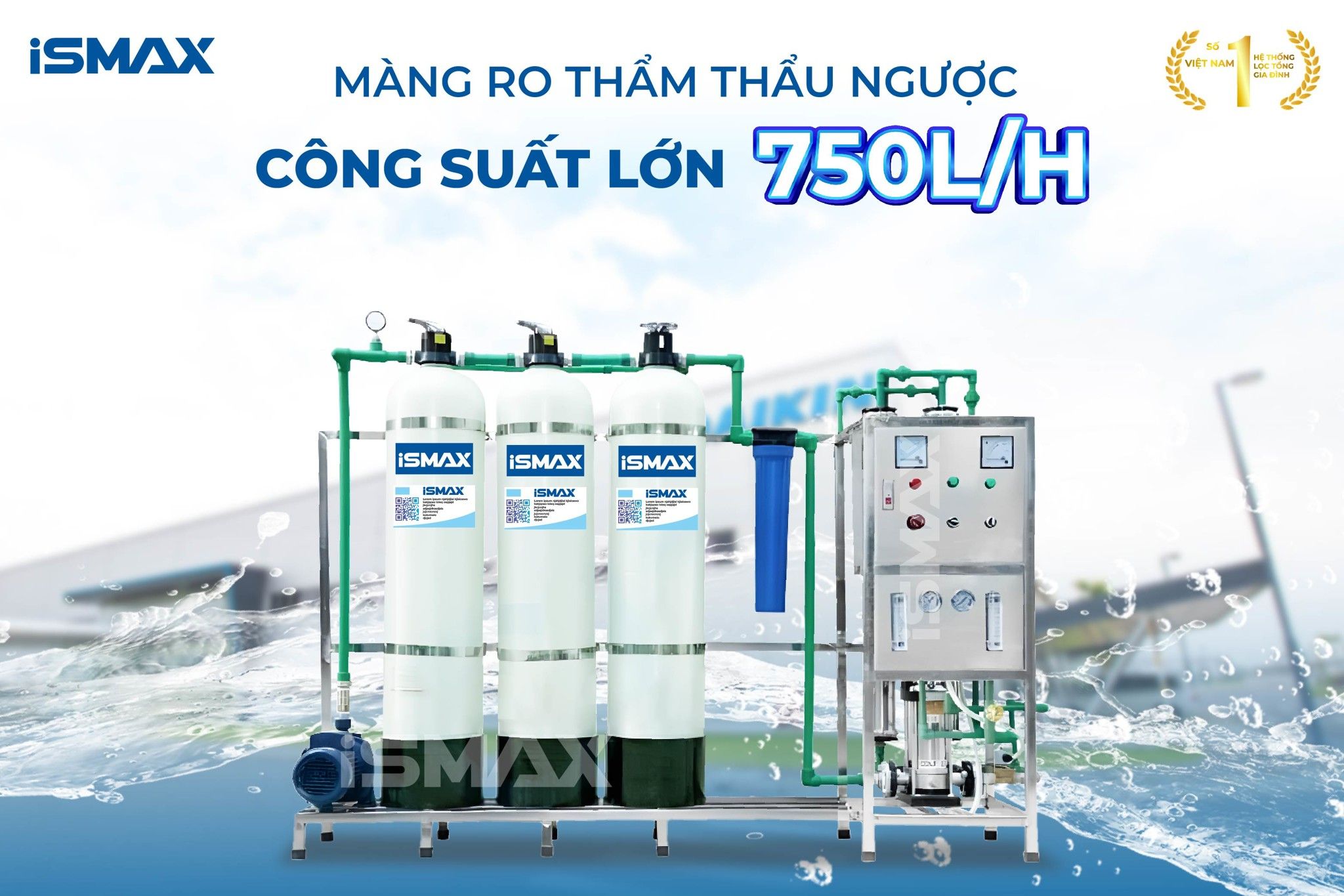 Hệ Thống Lọc R.O Công Nghiệp iSmax RO750-C3-1252 – Kingwater