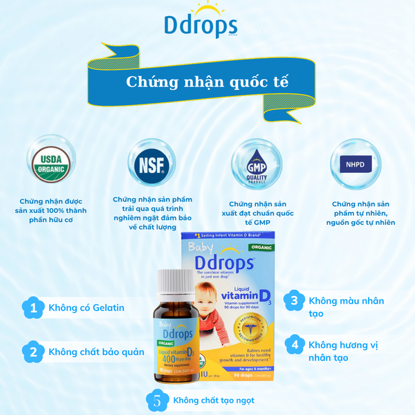 Baby Ddrops Liquid Vitamin D3 400 IU - Việt Nam Thịnh Vượng