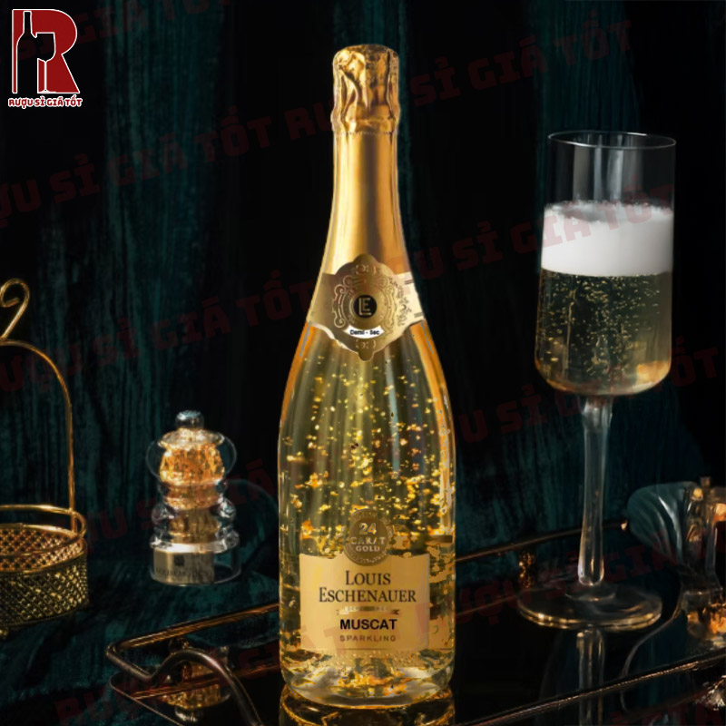 Rượu Vang Nổ Louis Eschenauer 24 Carat Gold Muscat