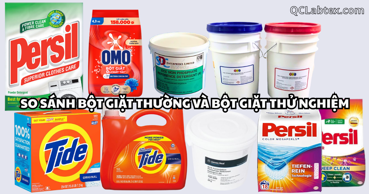 So sánh bột giặt thường và bột giặt thử nghiệm – QCLABTEX