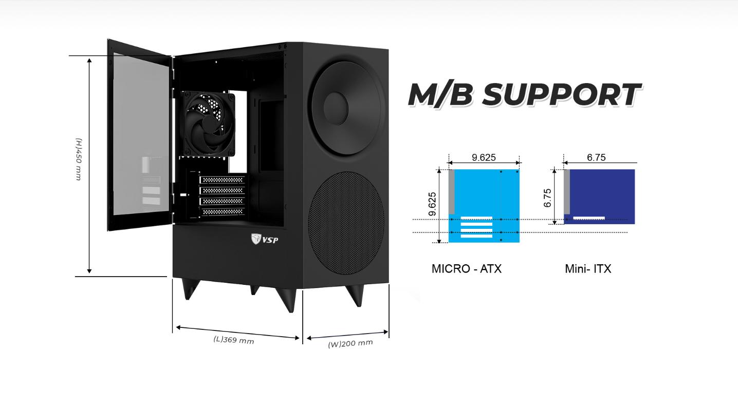 Vỏ Case Máy Tính VSP Micro Gaming X09 – Tech Phương Đông